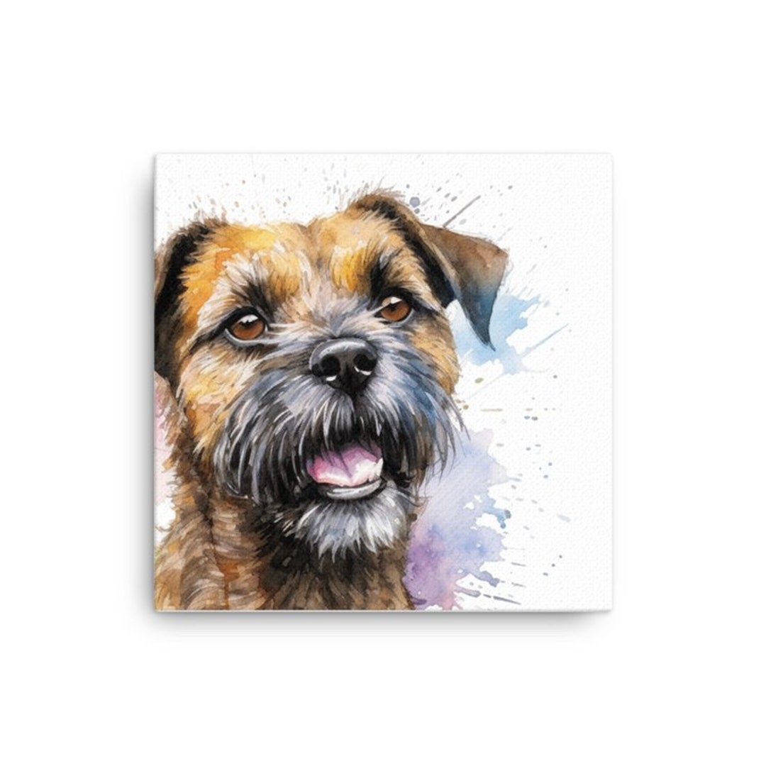 Border Terrier Print | Wall Art | Watercolour | Canvas Print - Etsy