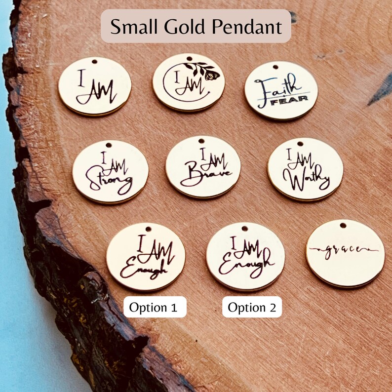 I AM, Jewelry Collection, Laser Engraved Necklace Pendant, Gift for Her ...