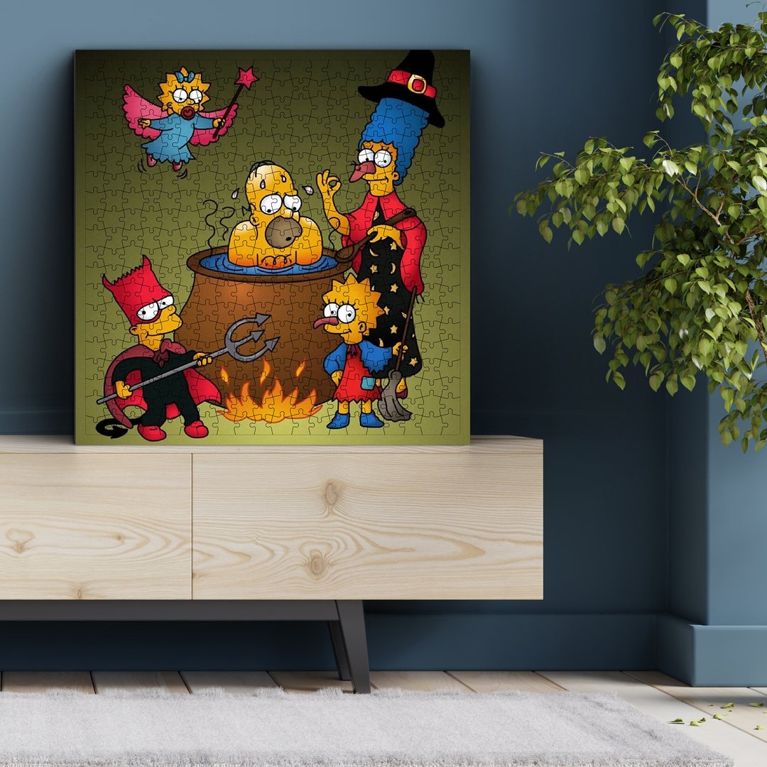 The Simpsons Painting Jigsaw Puzzlepuzzle Forteenagegift for - Etsy