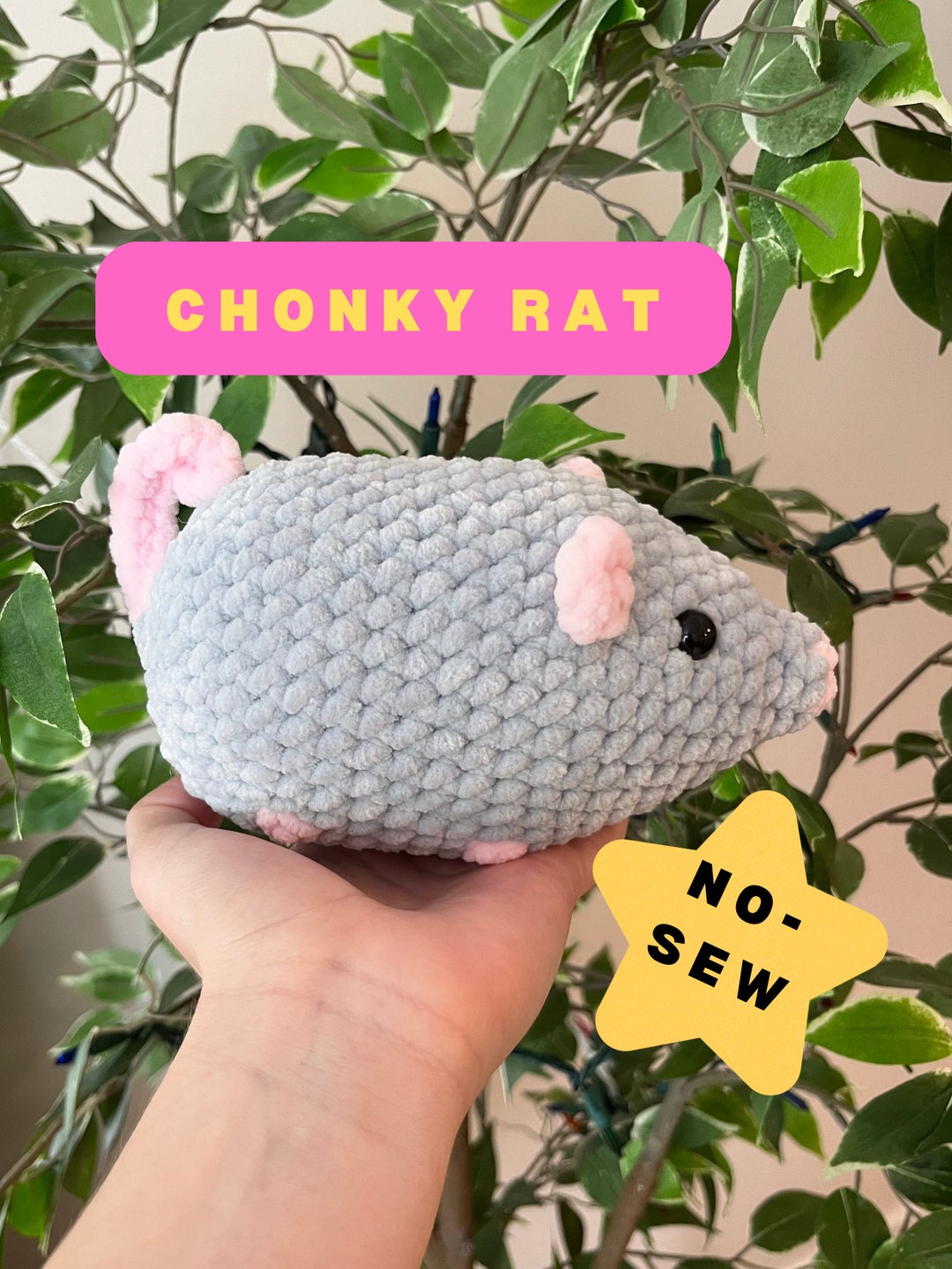 No-sew Crochet Pattern: Chonky Rat Amigurumi | Instant Download DIY ...