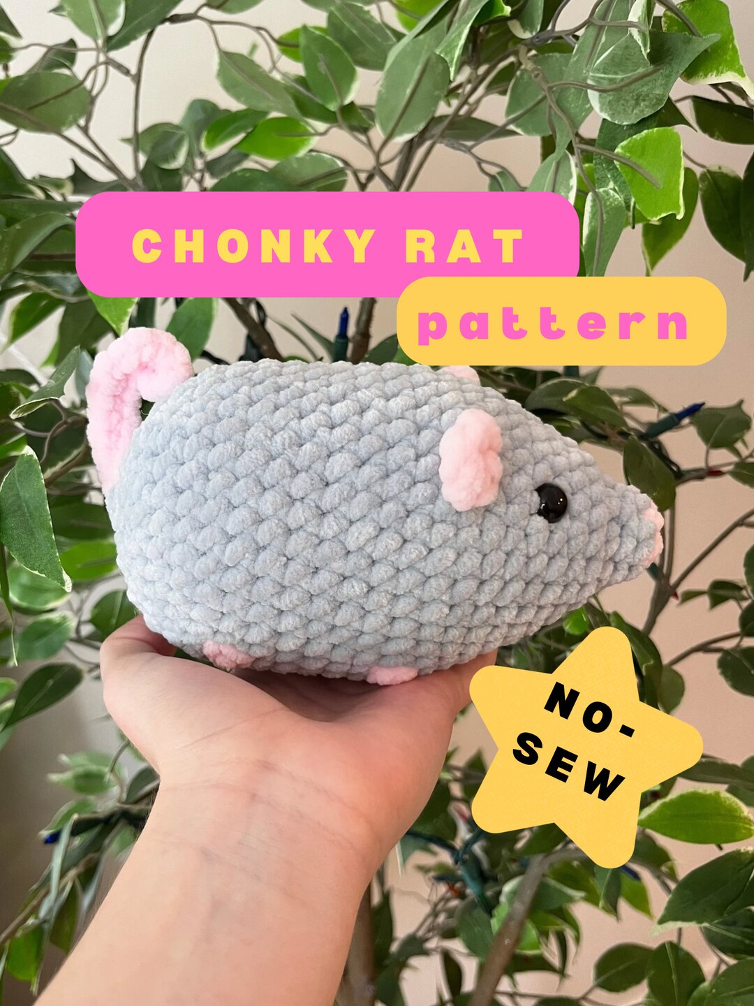 No-sew Crochet Pattern: Chonky Rat Amigurumi Instant Download DIY ...