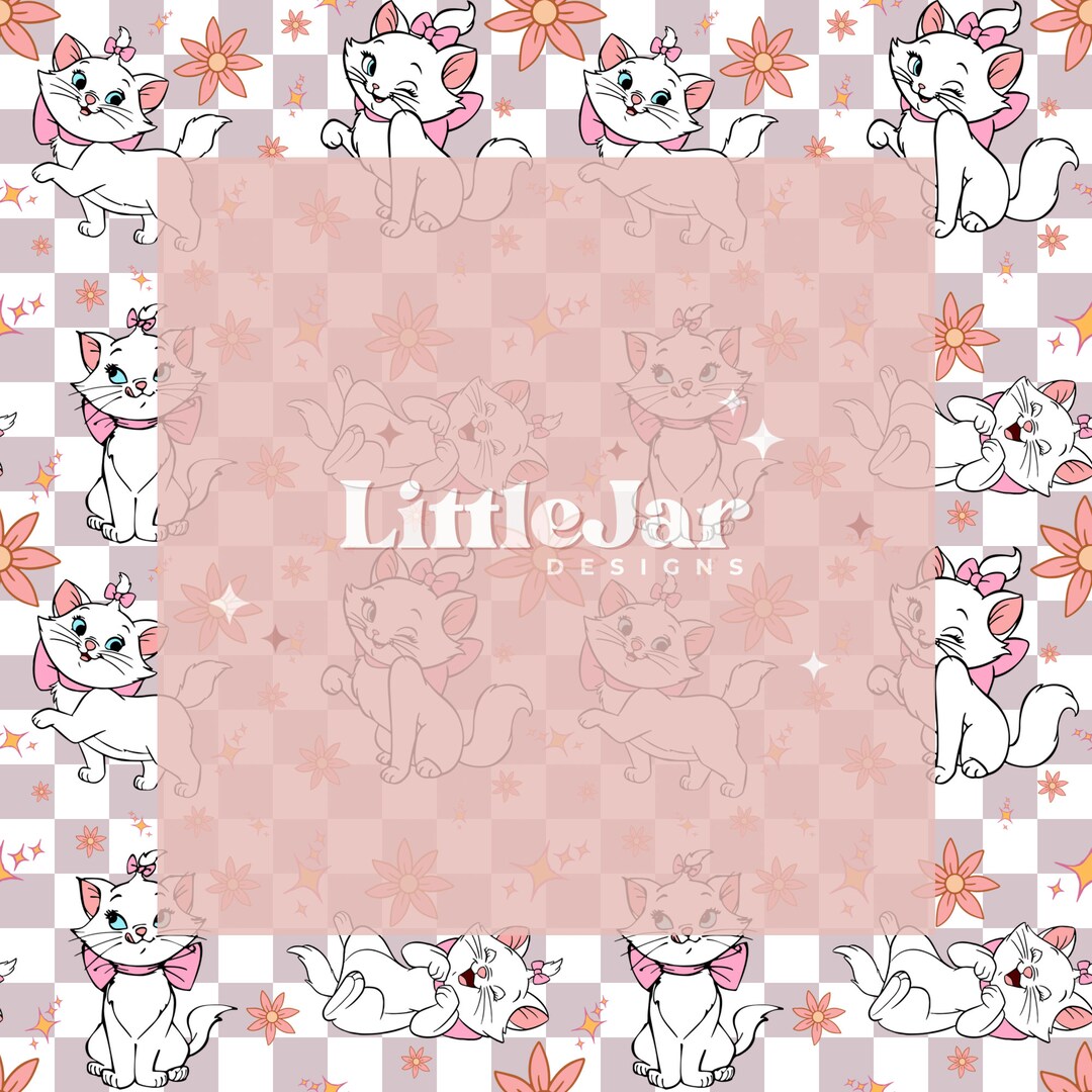 Cute Kitten Checkered Seamless Pattern - Etsy