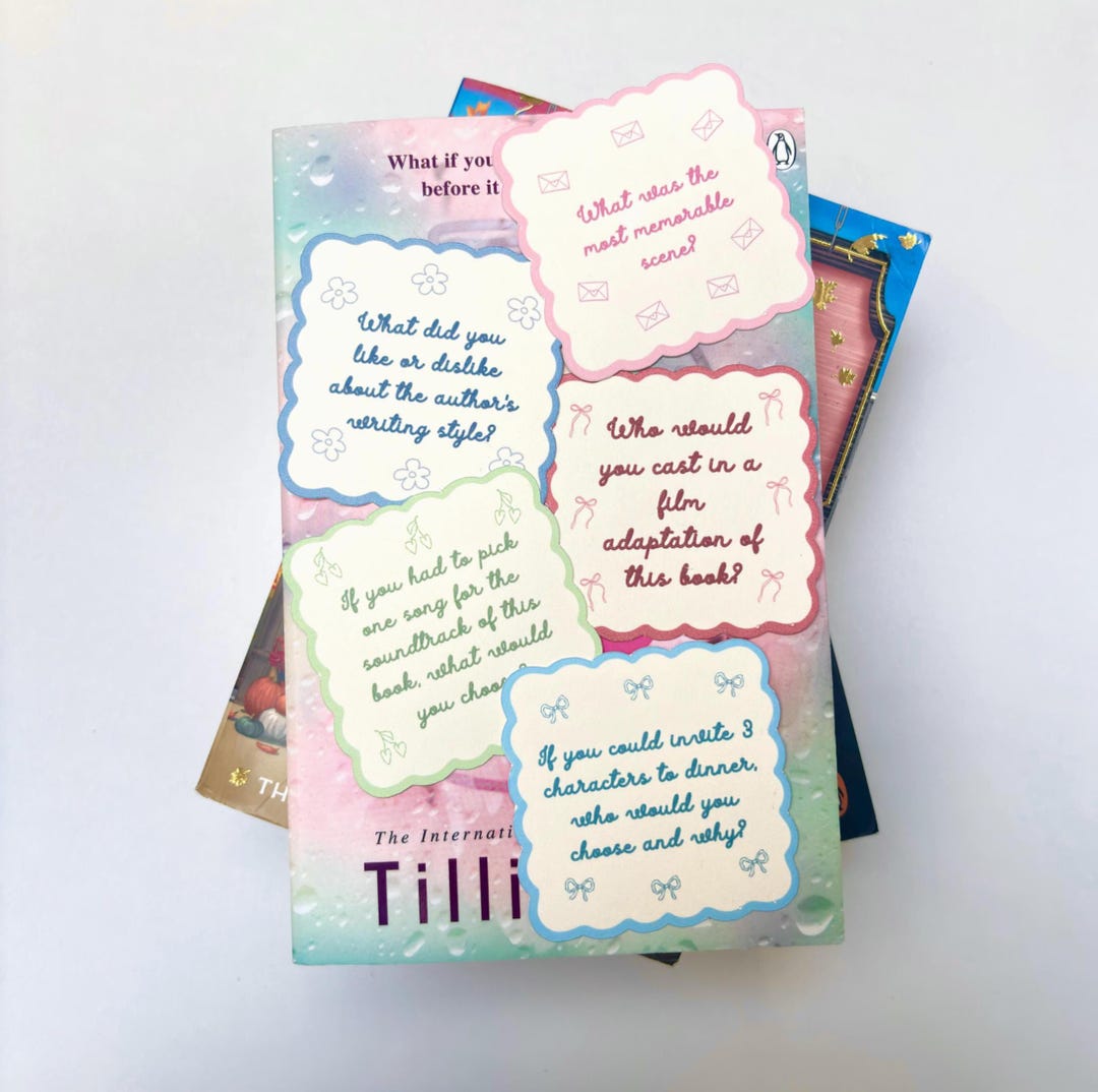 Book Club Cue Cards | Discussion Cards | Ice-breaker Questions | Book ...