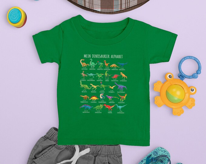 Dinosaur Types Alphabet A-Z Dino ABC T-rex T-shirt, Dinosaur Birthday ...