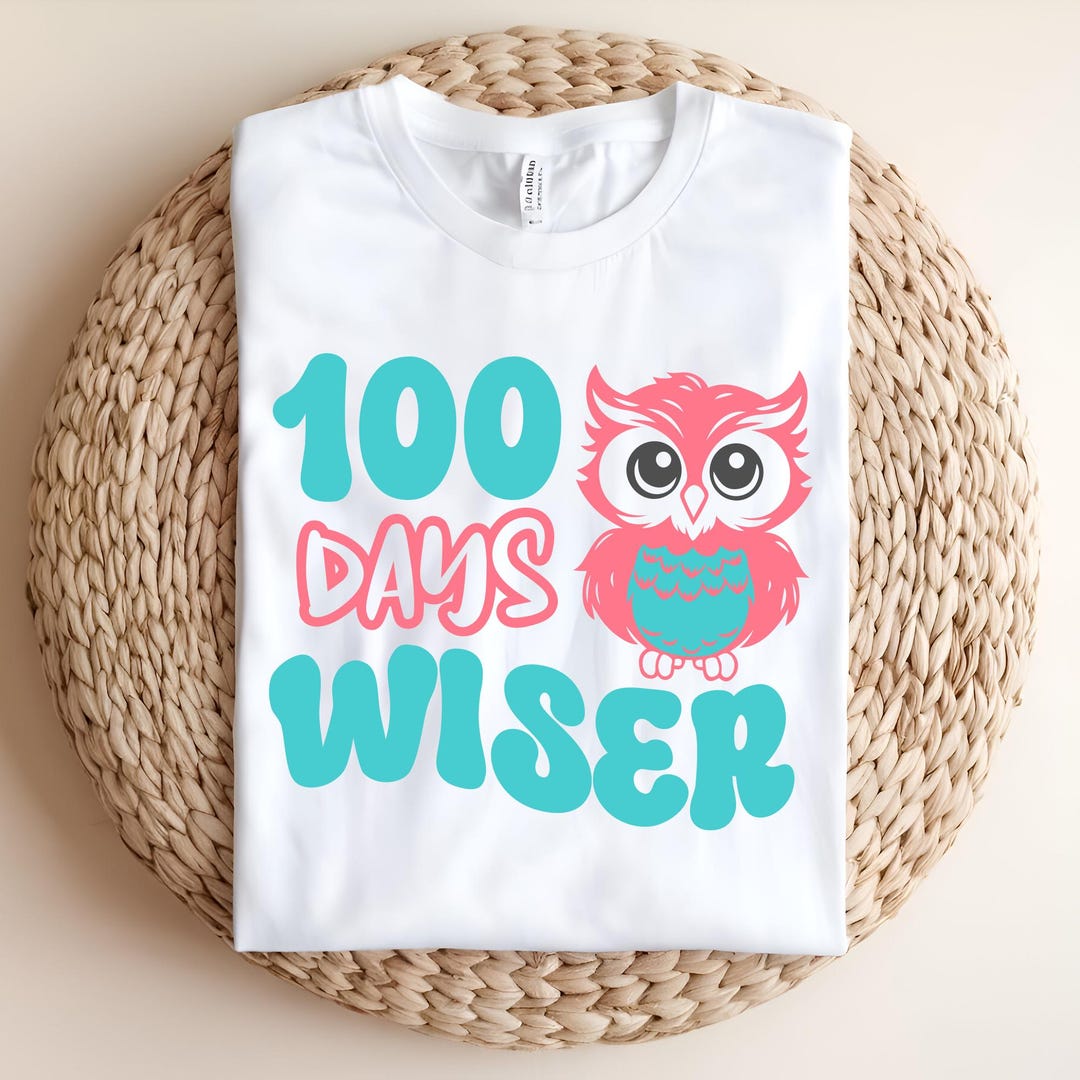 100 Days of School T-shirt Kids Cute Owl Shirt 100 Days Wiser 100th Day ...