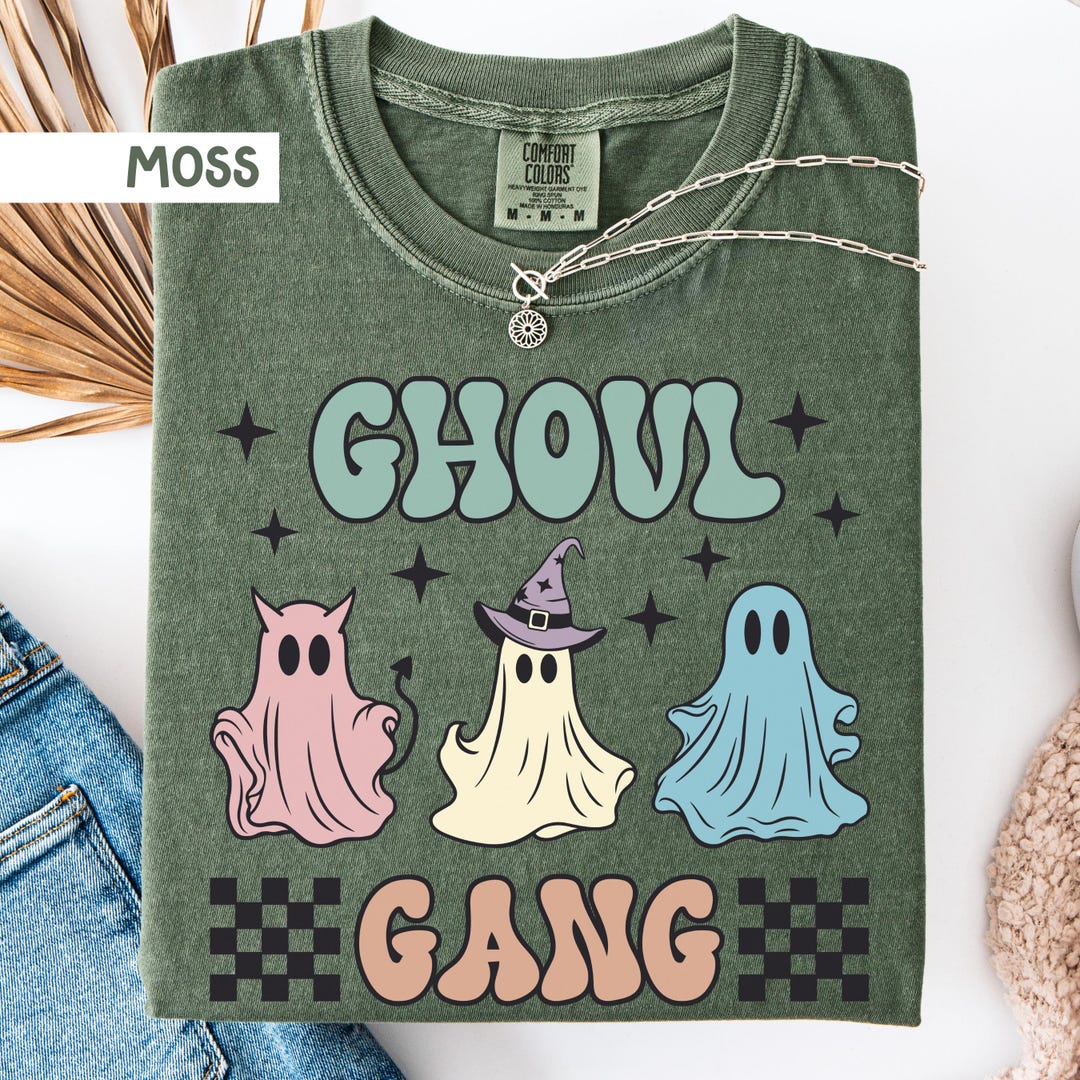 Retro Ghoul Gang T-shirt: Comfort Colors Halloween Tee - Etsy
