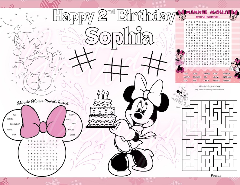 Activity Sheet Minnie - Etsy