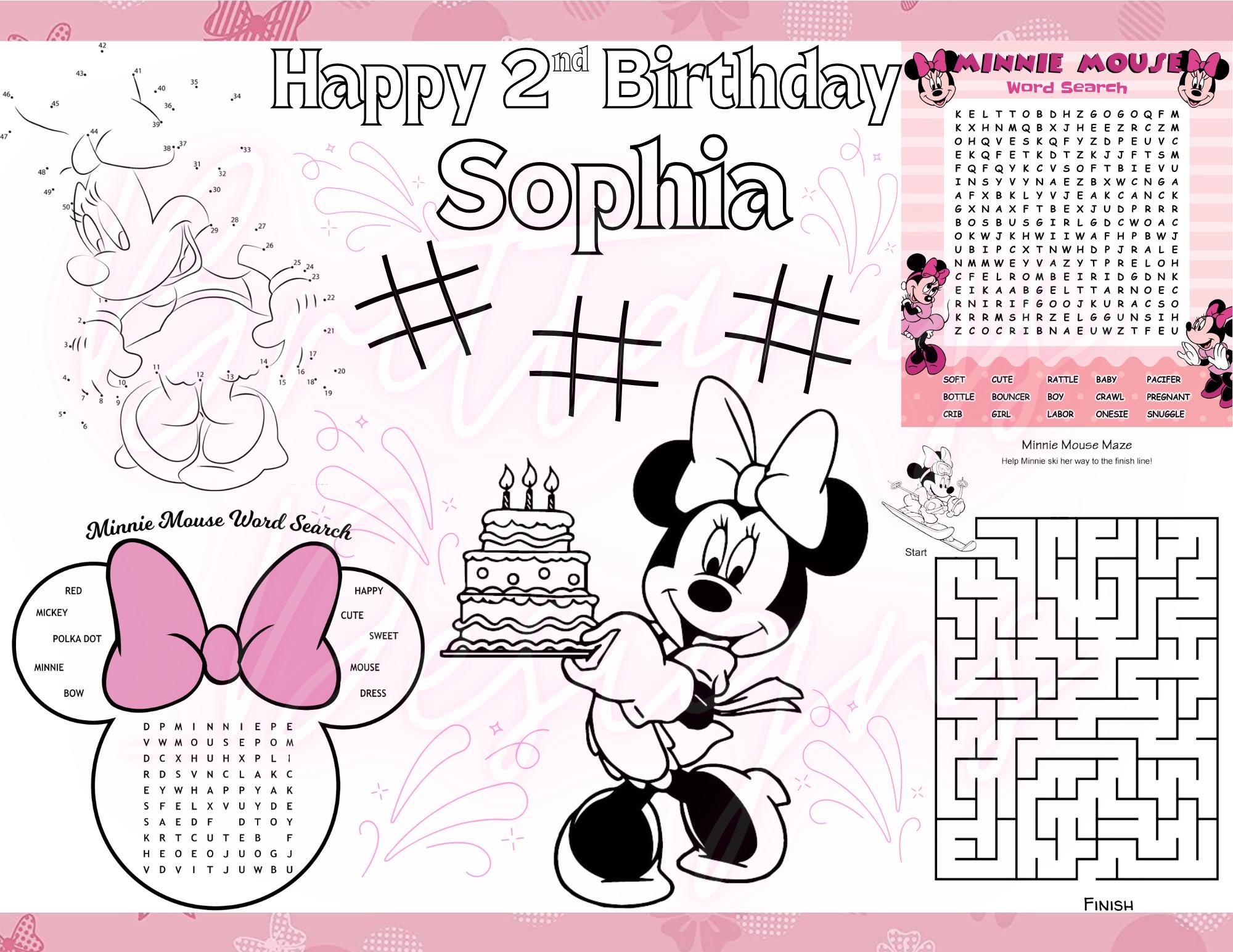 Activity Sheet Minnie - Etsy