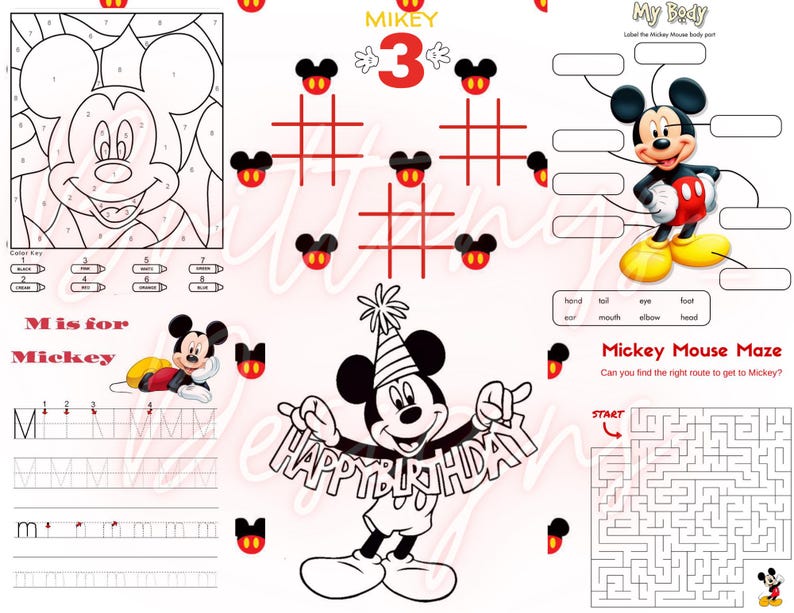 Activity Sheet Mickey - Etsy