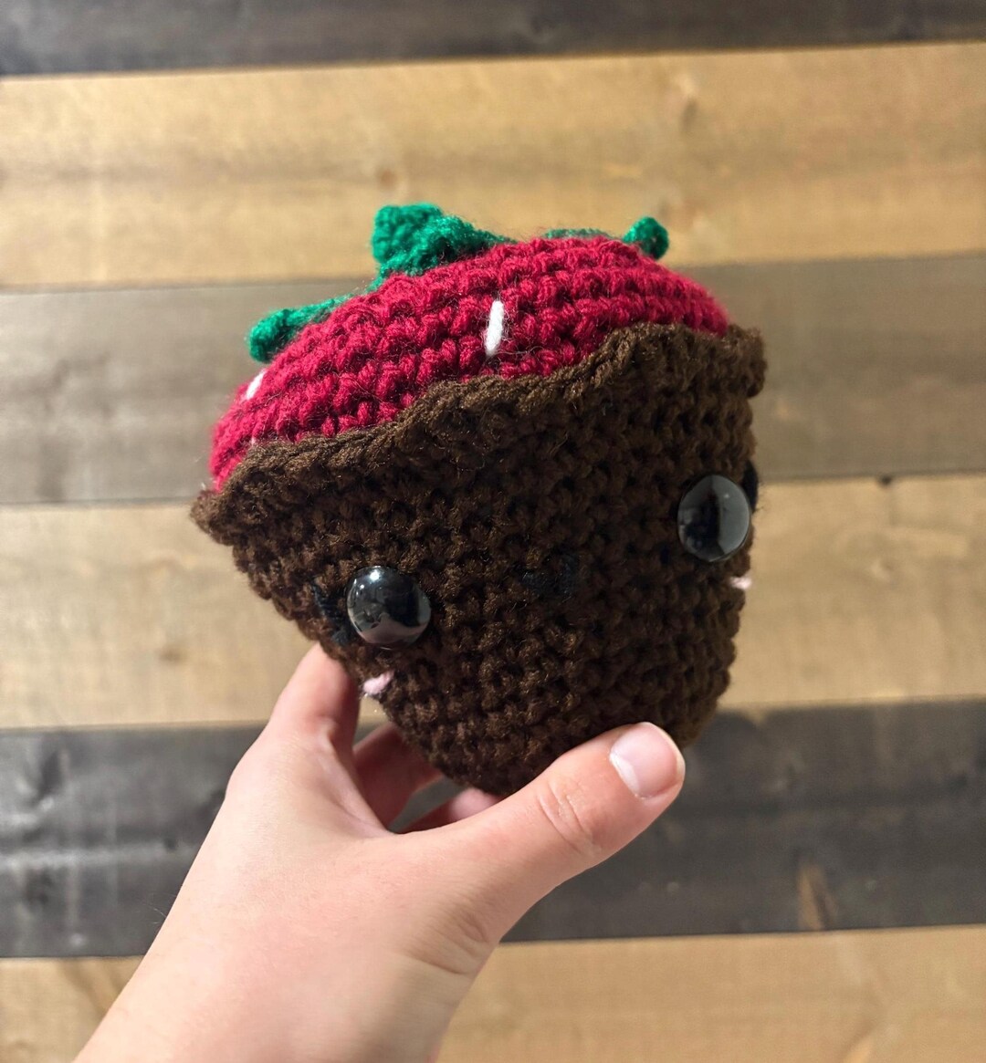 Stuffed Animal/plushie Chocolate-dipped Red Strawberry Crochet - Toy - Etsy