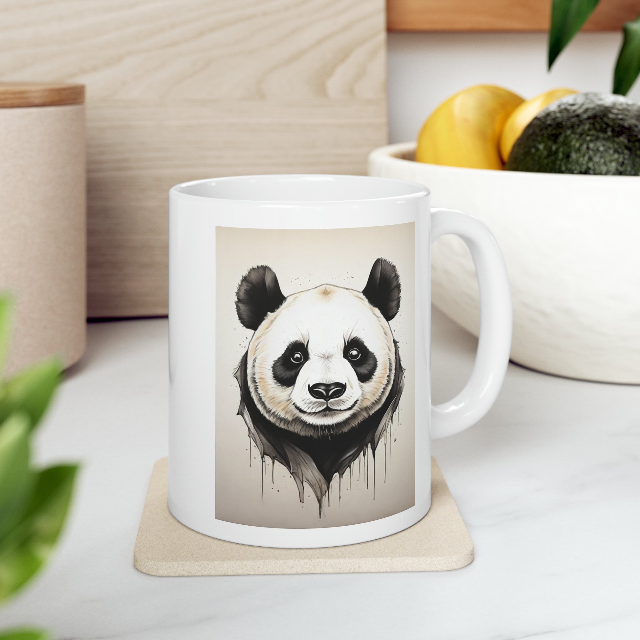 Panda Coffee Mug, Cute Panda Portrait, Cute Gift Idea, Hand Drawn ...