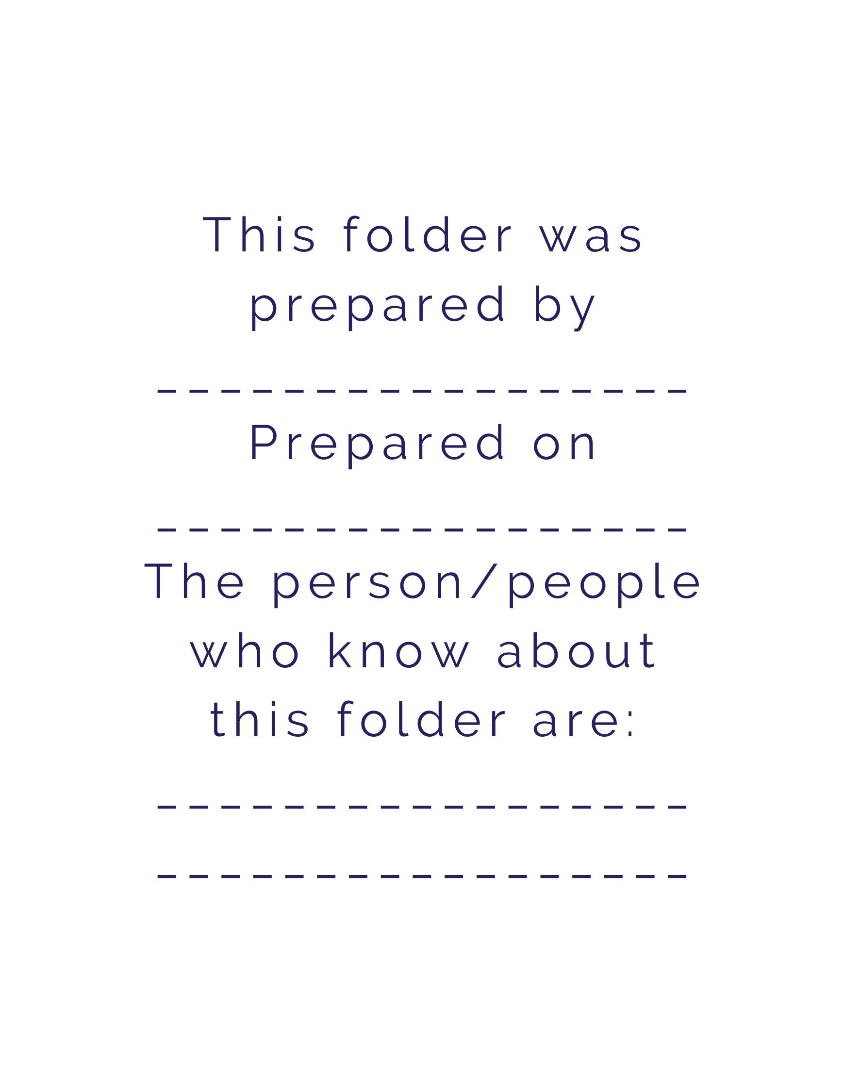 If I Go Missing Folder TEMPLATE for Emergency Preparedness Digital ...
