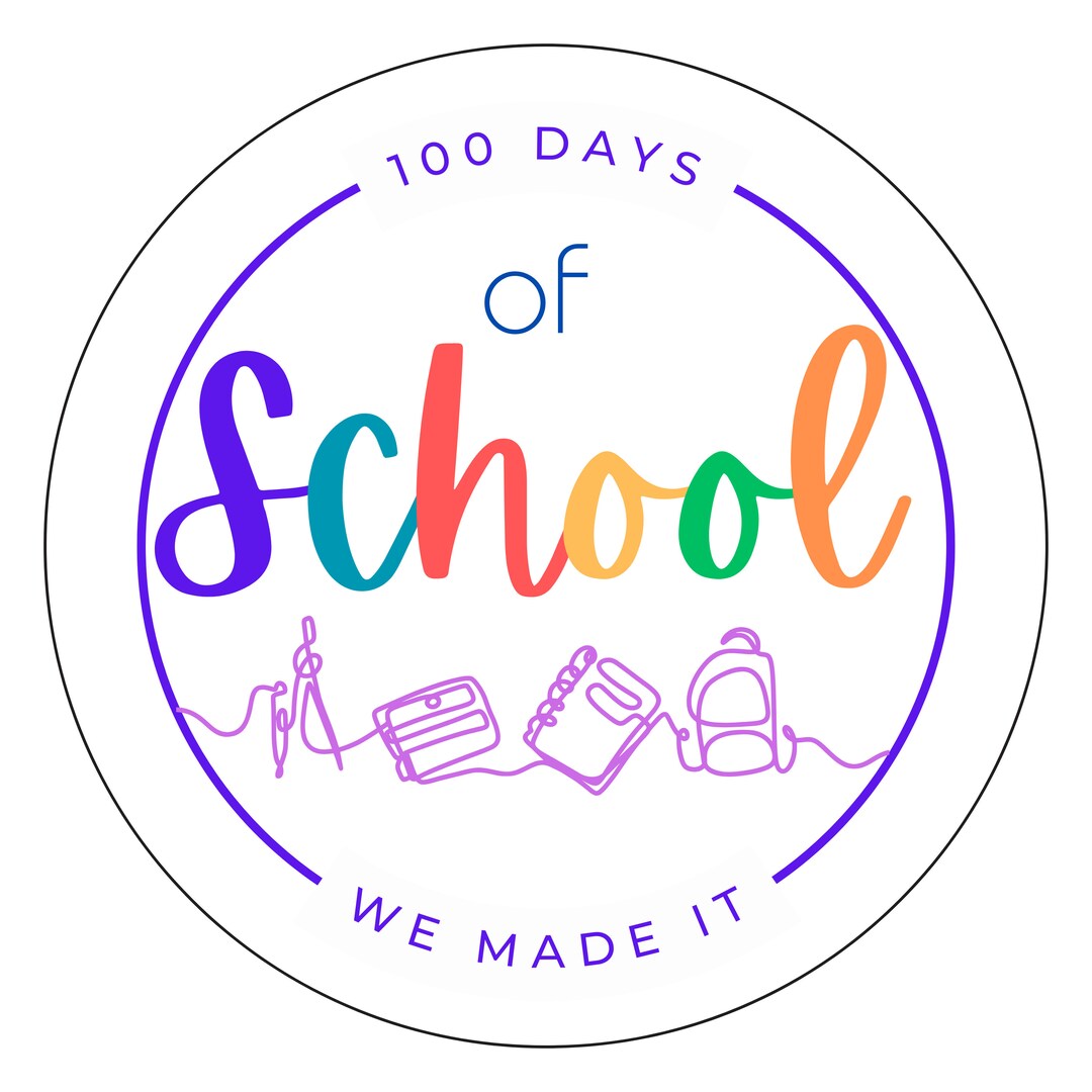 100 Days of School Sticker Sheets, 1" Stickers, School Stickers ...
