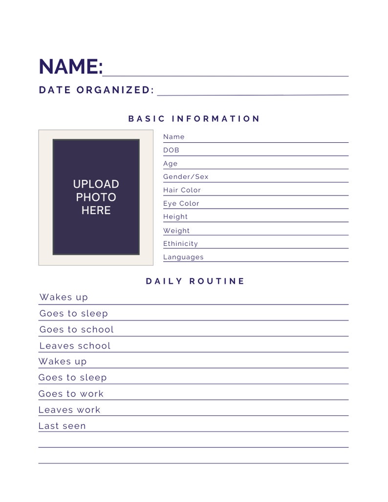 If I GO MISSING TEMPLATE in Pdf Format for Emergency Case – Adult ...