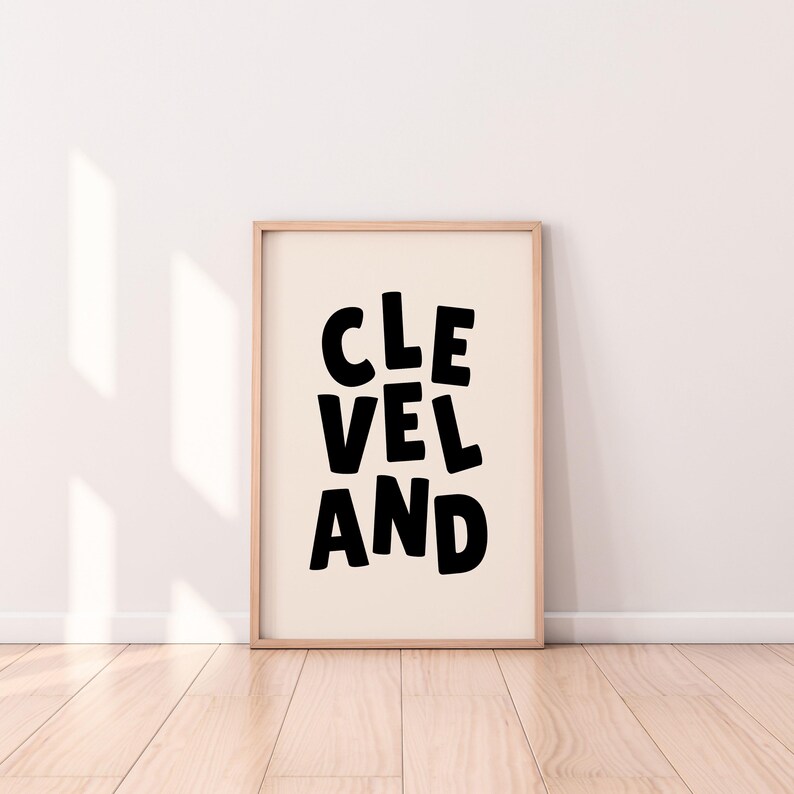 Cleveland Poster Digital Download, Cleveland Ohio Wall Art, Cleveland ...