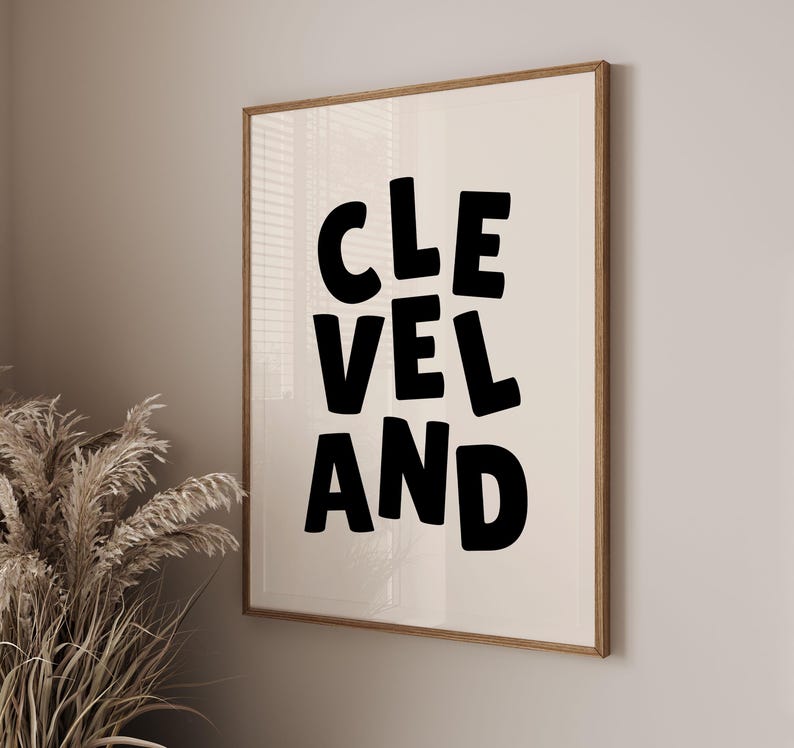 Cleveland Poster Digital Download, Cleveland Ohio Wall Art, Cleveland ...