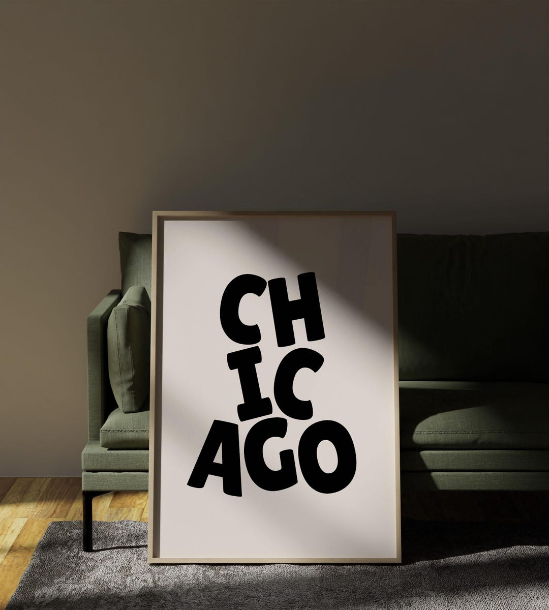 Chicago Illinois Typography Art Print, Chicago Poster, Chicago Art ...