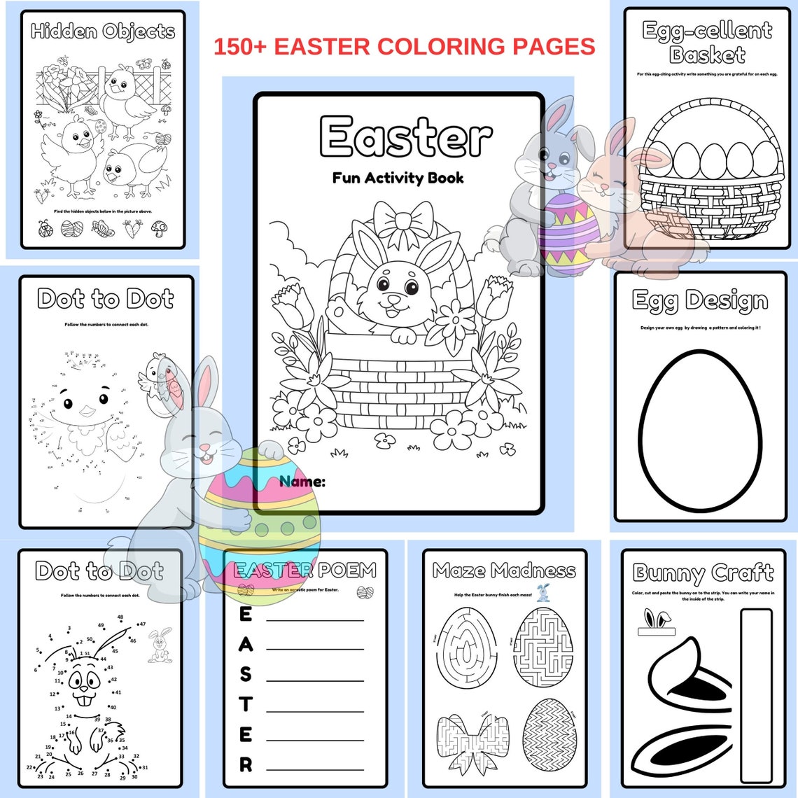 Easter Coloring Pages, Easter Coloring Pages for Kids, Easter Printable ...
