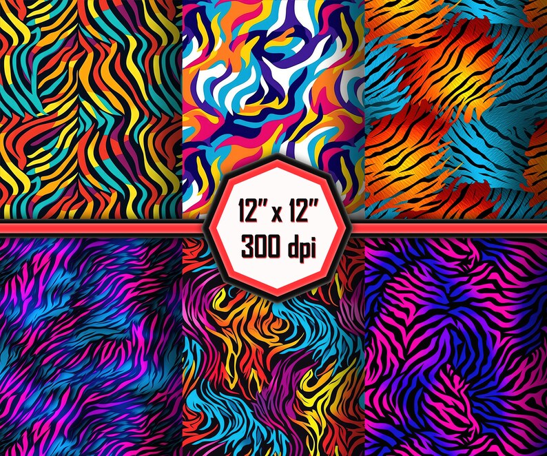 Seamless Zebra Fur Stripes Pattern, Colorful Animal Print, Seamless ...