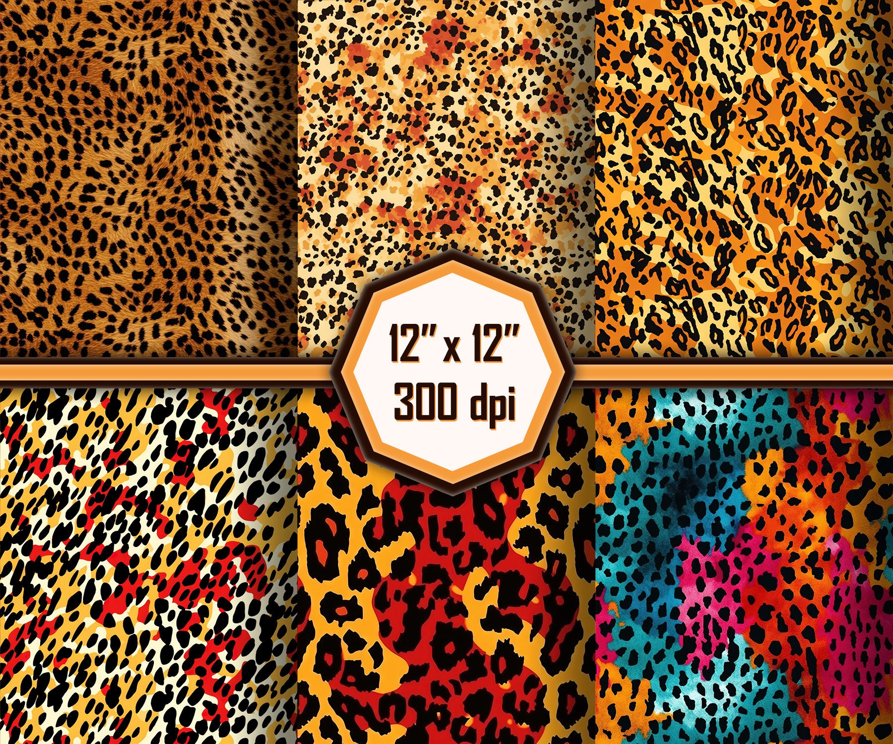 Seamless Leopard Spot Patterns, Commercial Use, Colorful Leo Animal ...