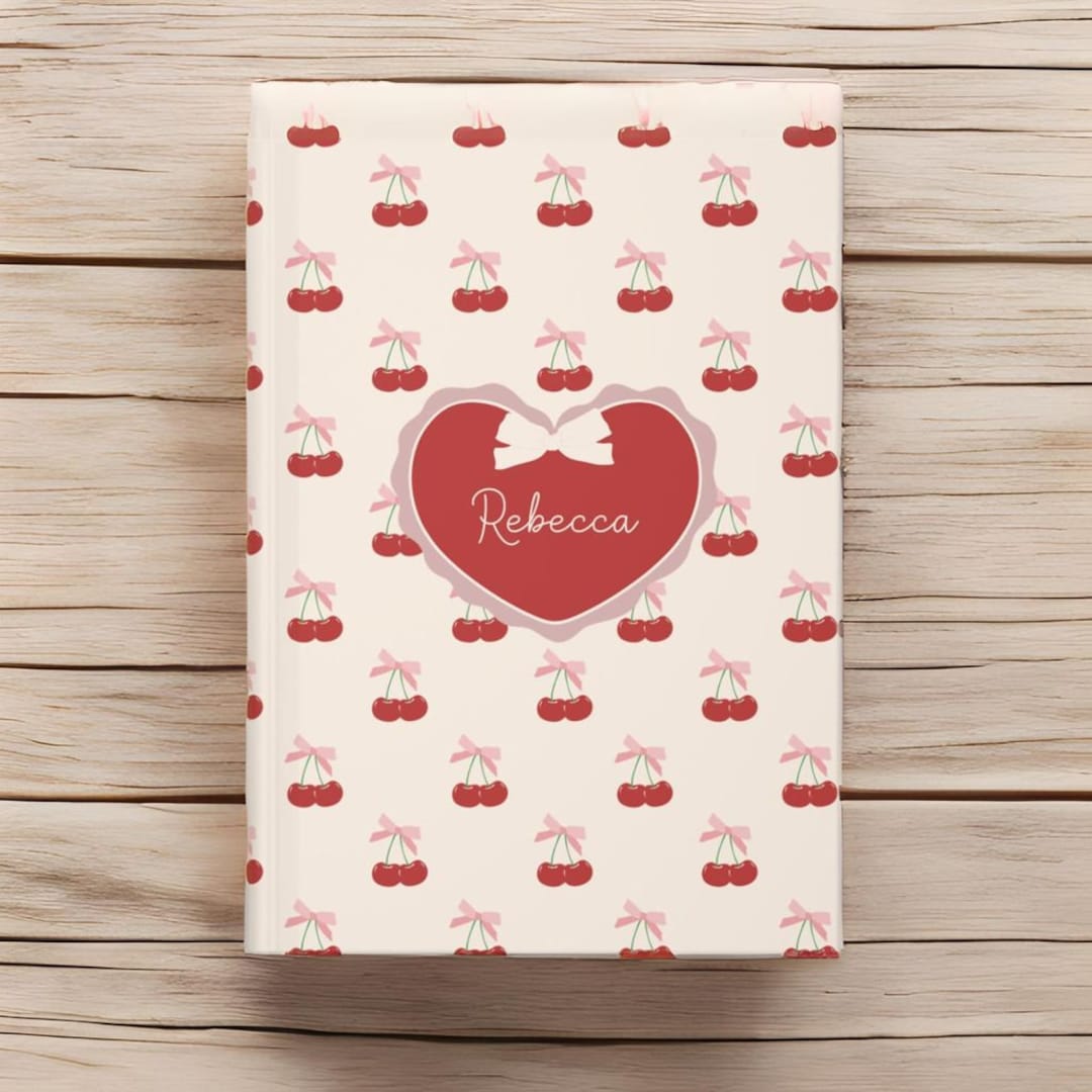 Custom Name Coquette Journal Cherry Notebook Personalized Coquette Gift ...