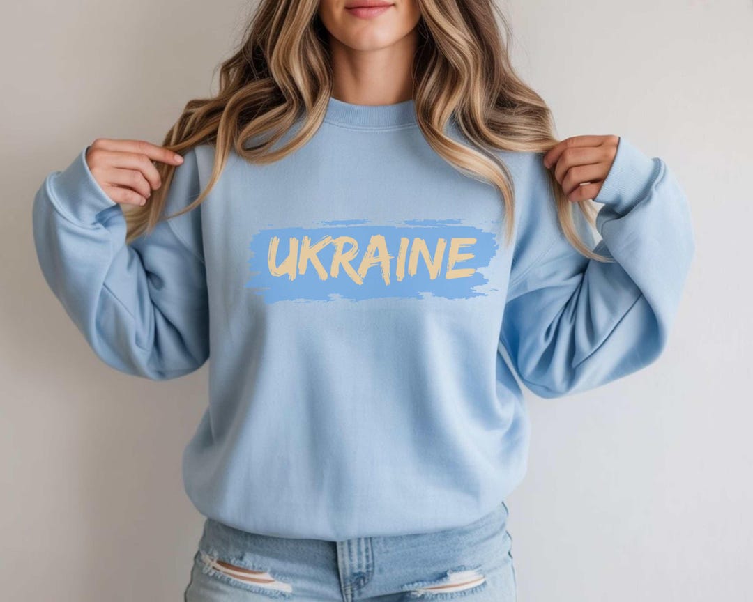 Ukraine Sweatshirt Modern Ukrainian Flag Colors Crewneck,unisex ...