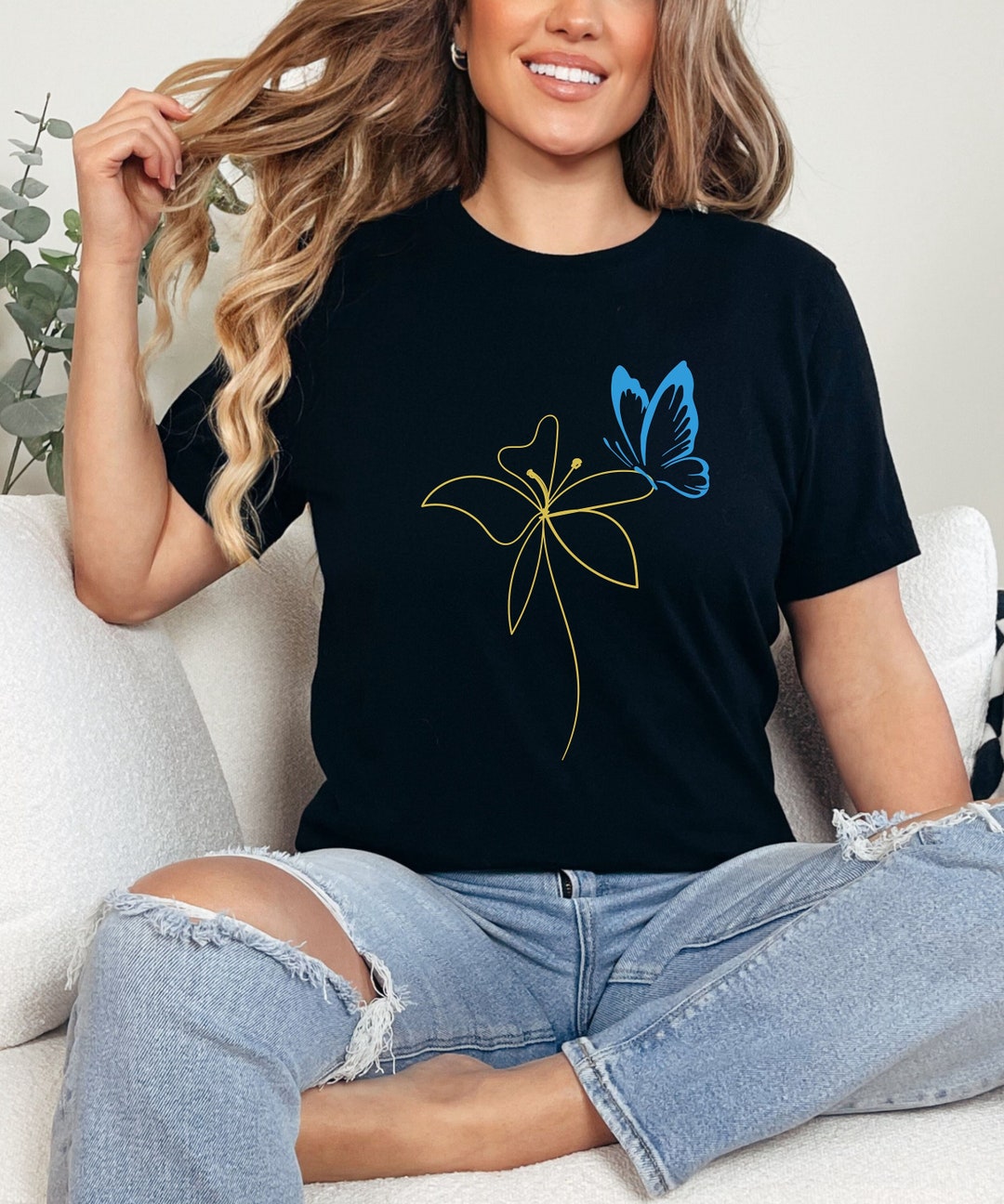 Ukraine T Shirt Floral Ukrainian Flag Colors Tee-shirt Ukraine Seller ...