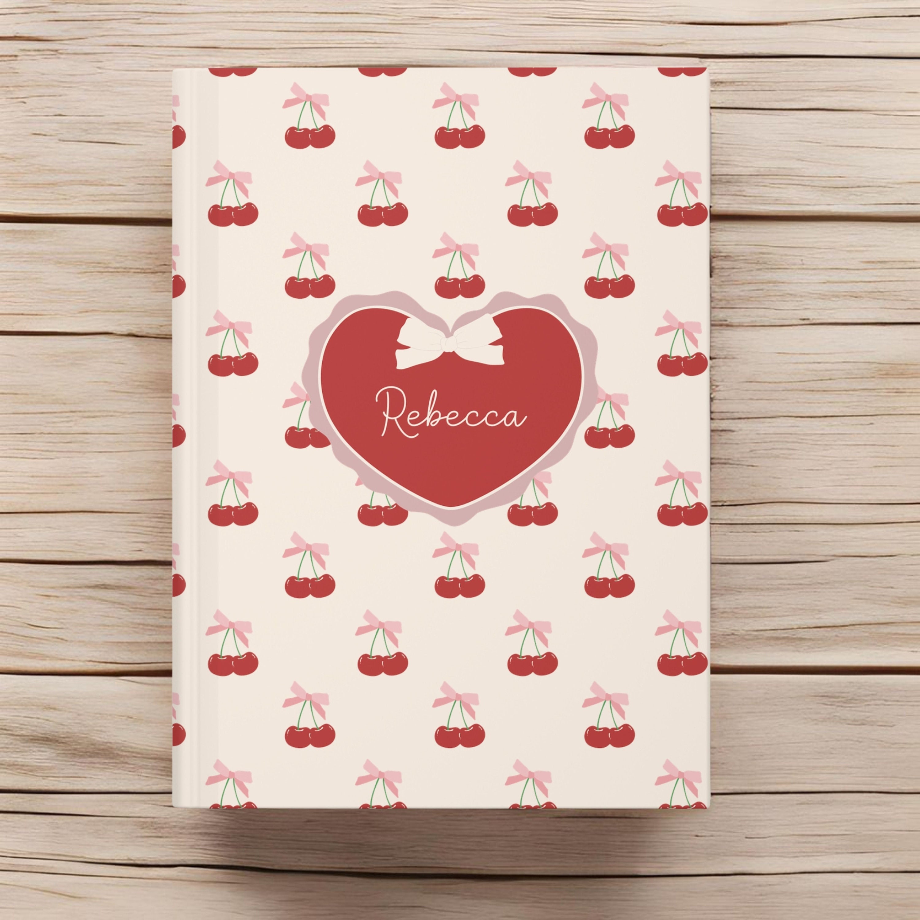 Custom Name Coquette Journal Cherry Notebook Personalized Coquette Gift ...