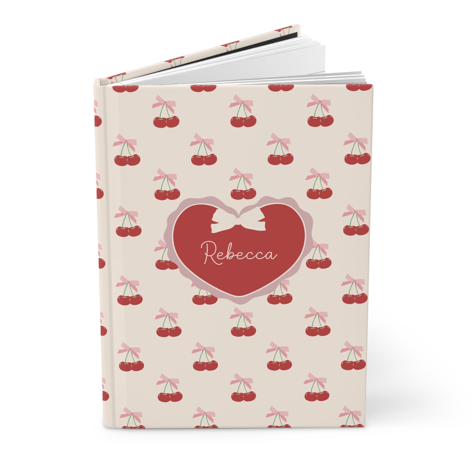 Custom Name Coquette Journal Cherry Notebook Personalized Coquette Gift ...