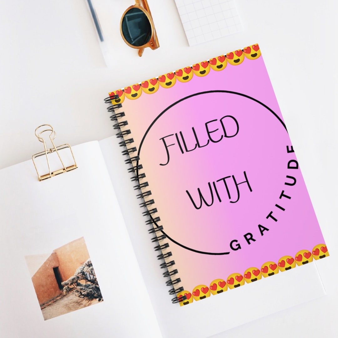 Filled With Gratitude Spiral Notebook - Ruled Line - Etsy