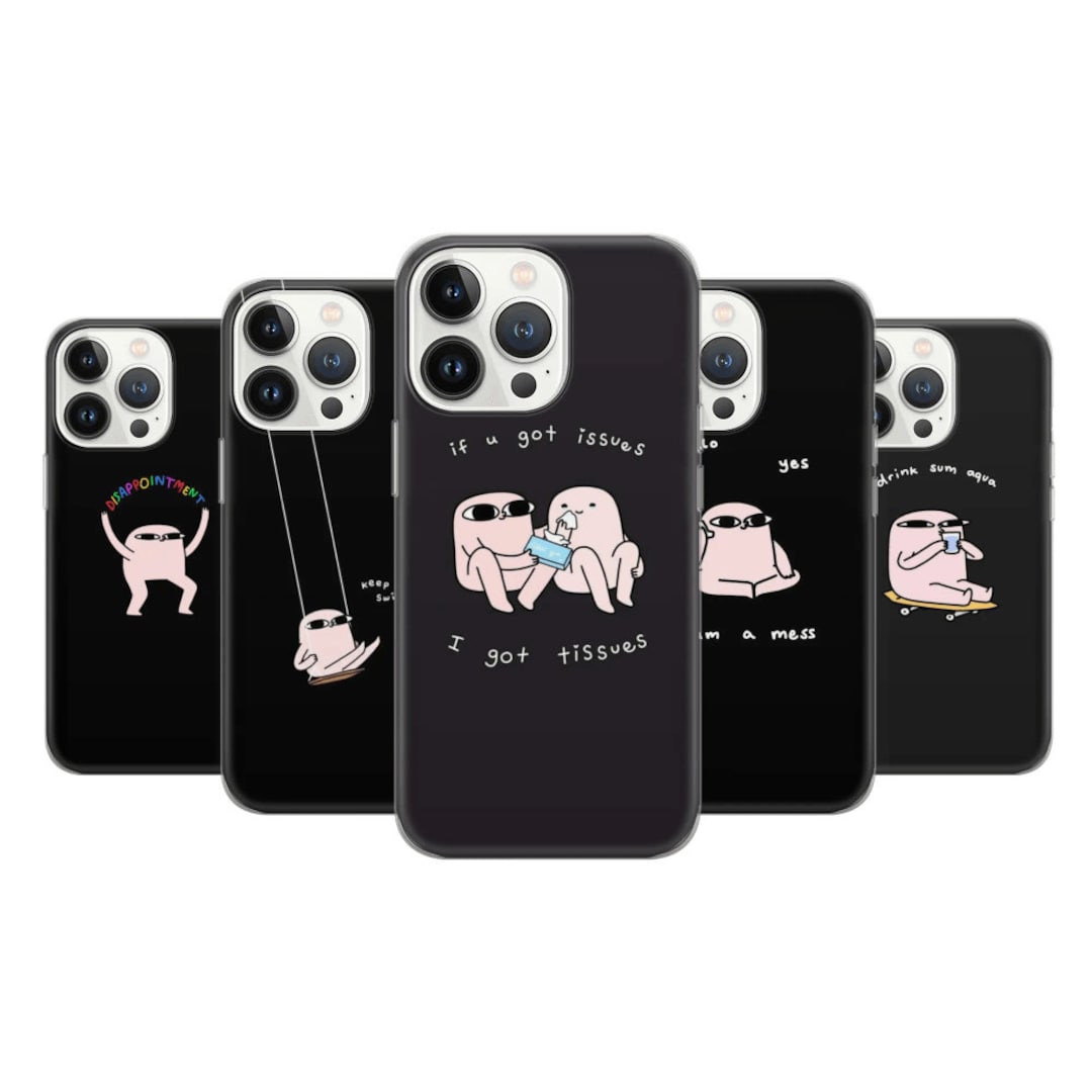Silly Funny Phone Case Cute Cartoon Cover for iPhone 14 13 12 Pro 11 XR ...