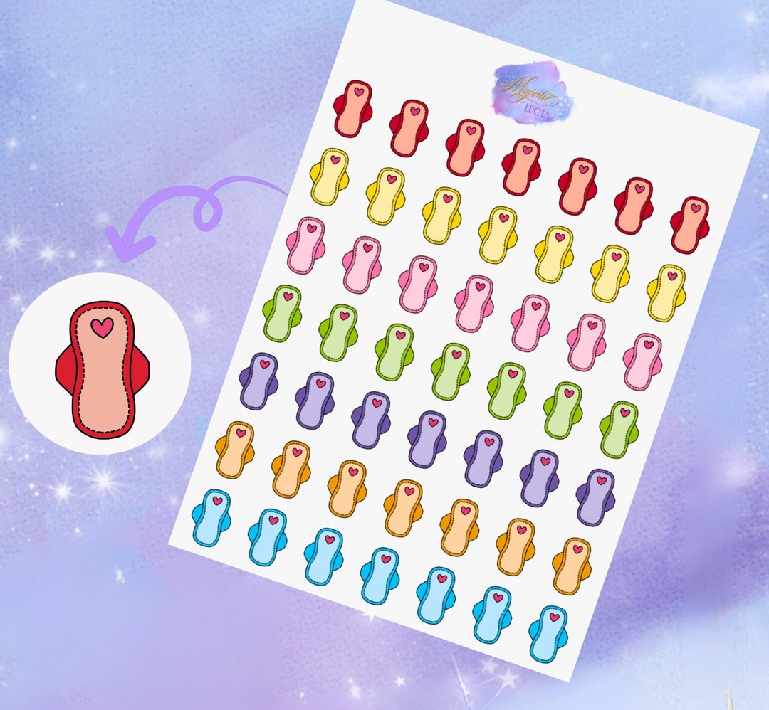 Period Tracker Sticker Icon Planner Sticker Pack Pad Icon Menstrual ...