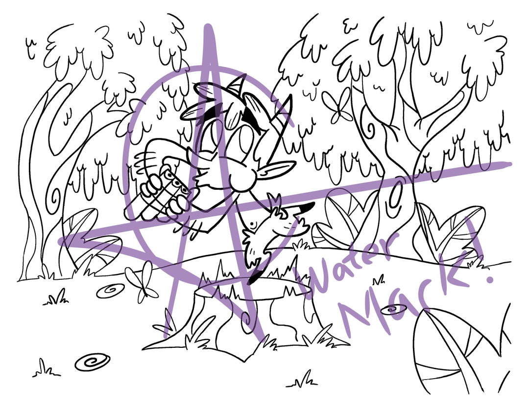 Silly Satyr Original Coloring Page commercial Use Available - Etsy