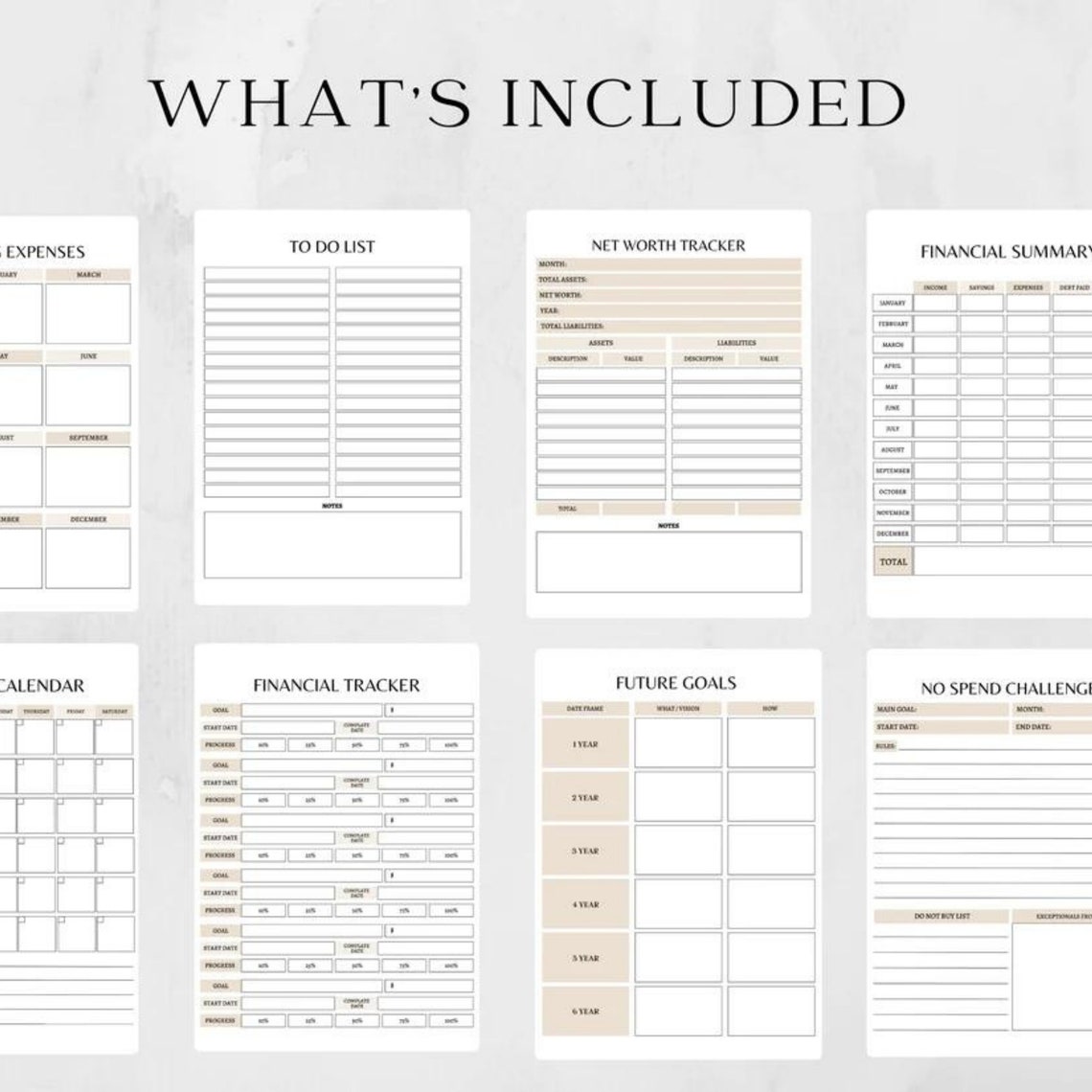 Financial Planner Template, Digital Download, Editable Budget Planner ...