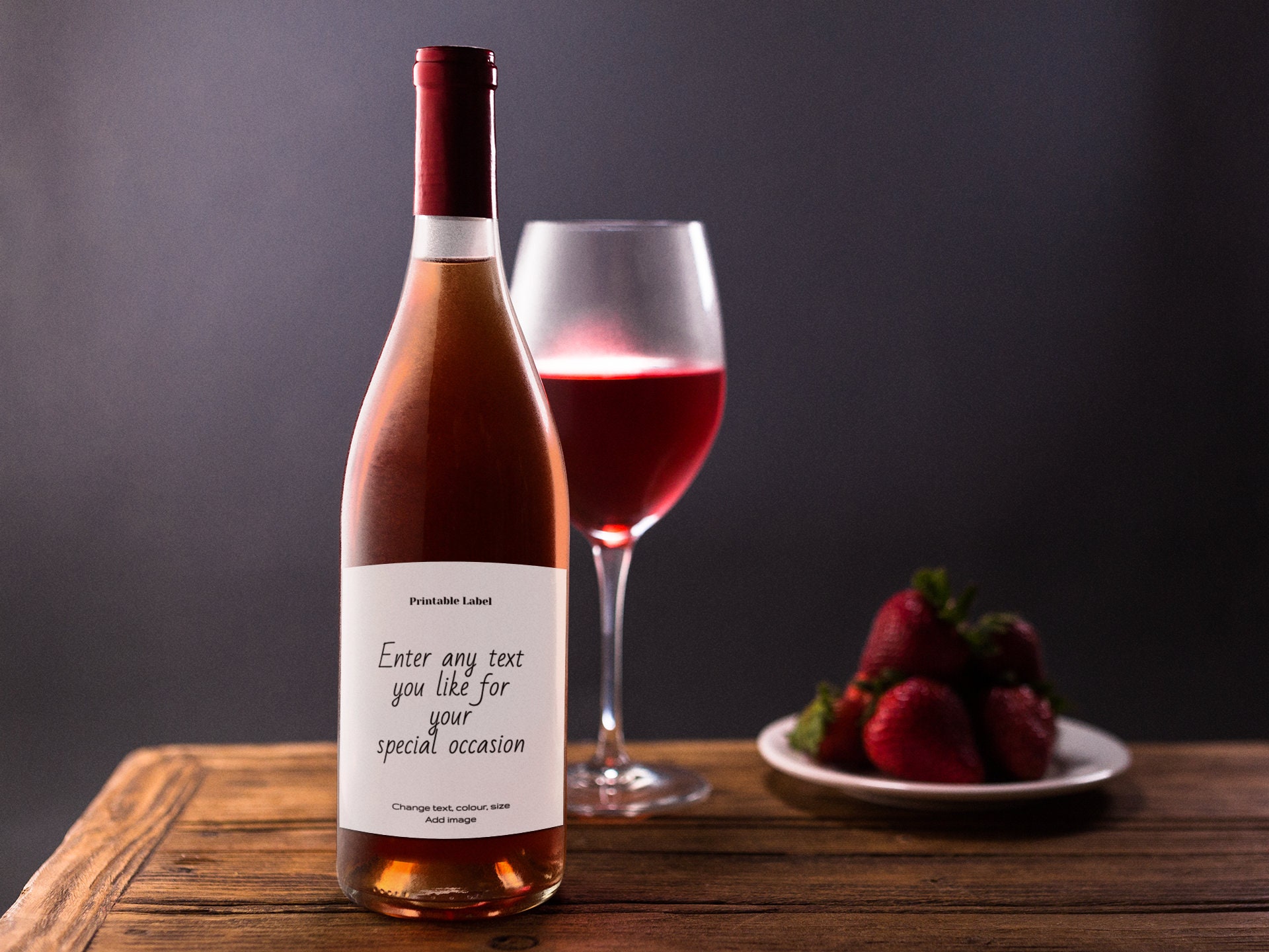 Custom Wine Bottle Label Template, Digital Download, Editable Bottle ...