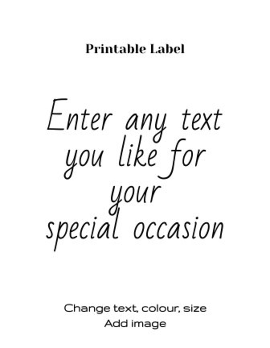 Custom Wine Bottle Label Template, Digital Download, Editable Bottle ...