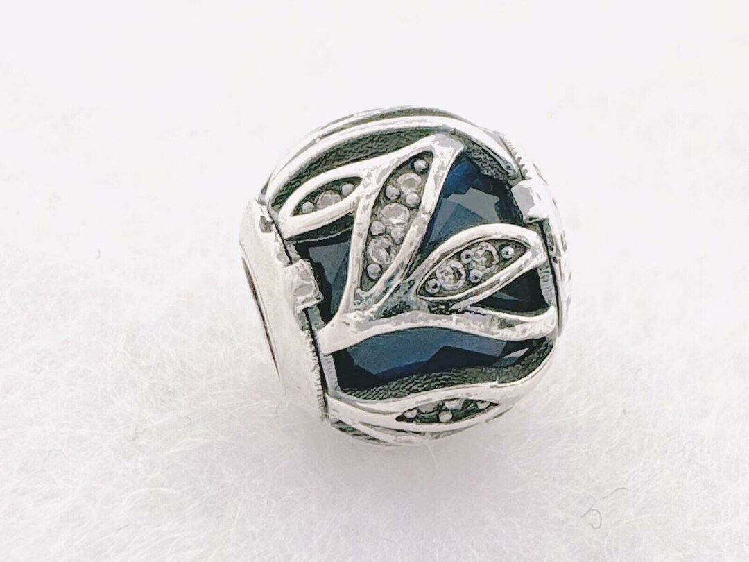 Authentic Pandora Silver Royal Blue Gemstone & Clear CZ - Etsy