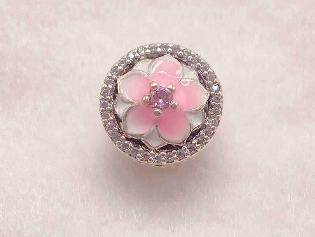 Pandora Charm Pink Magnolia Bloom Flower Charm Floral Garden - Etsy