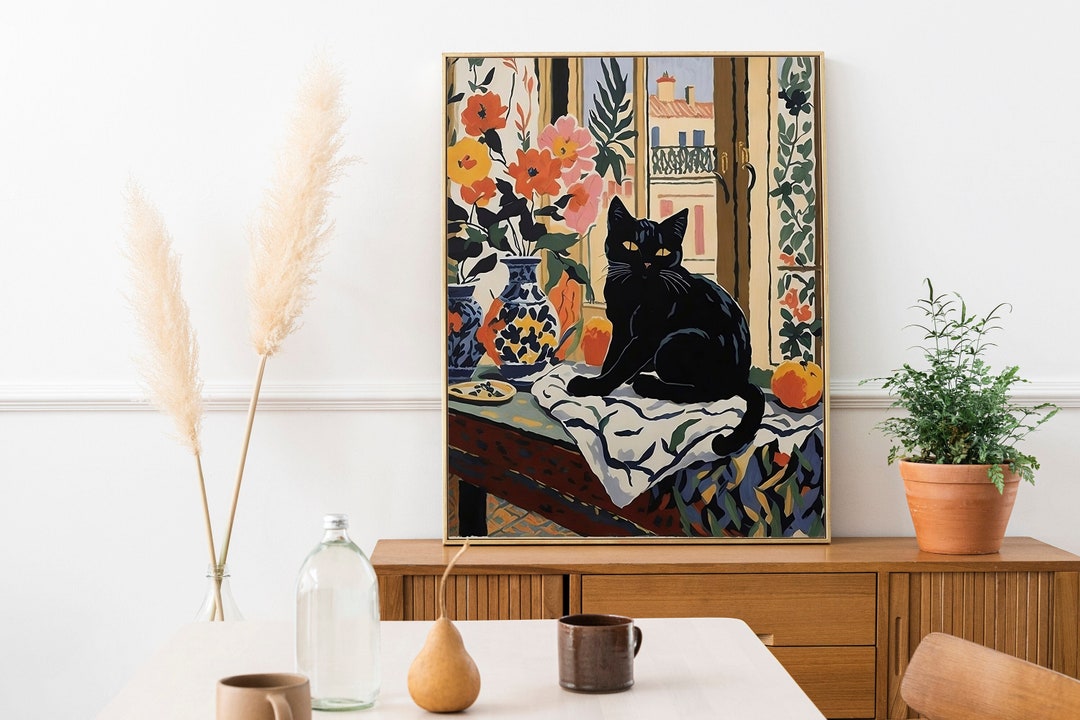 Henri Matisse Cat Print, Open Window Cat Poster, Cat Art, Floral Print ...