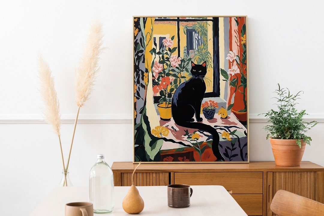 Henri Matisse Cat Print, Open Window Cat Poster, Cat Art, Floral Print ...