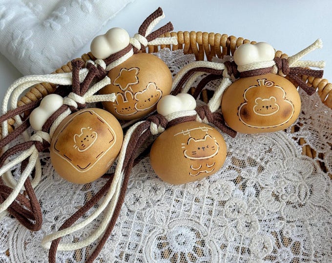 Hand-carved Natural Gourd Charm - Cute Bag Accessory, Car Mirror ...