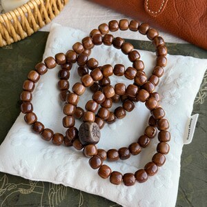 10mm Kuka Bracelet, Natural Wooden Beaded Bracelet, Sandalwood "wealth ...