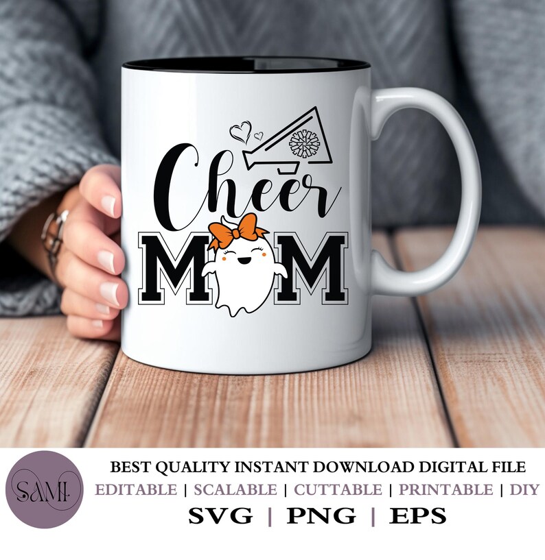 Cheer Mom SVG Cute Ghost PNG Halloween Decor Digital Download - Etsy