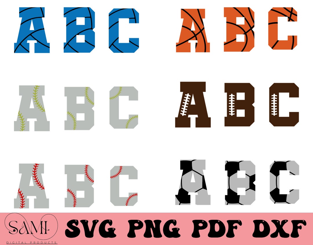 Sport Font SVG, Baseball Svg, Volleyball Png, Softball Svg, Basketball ...