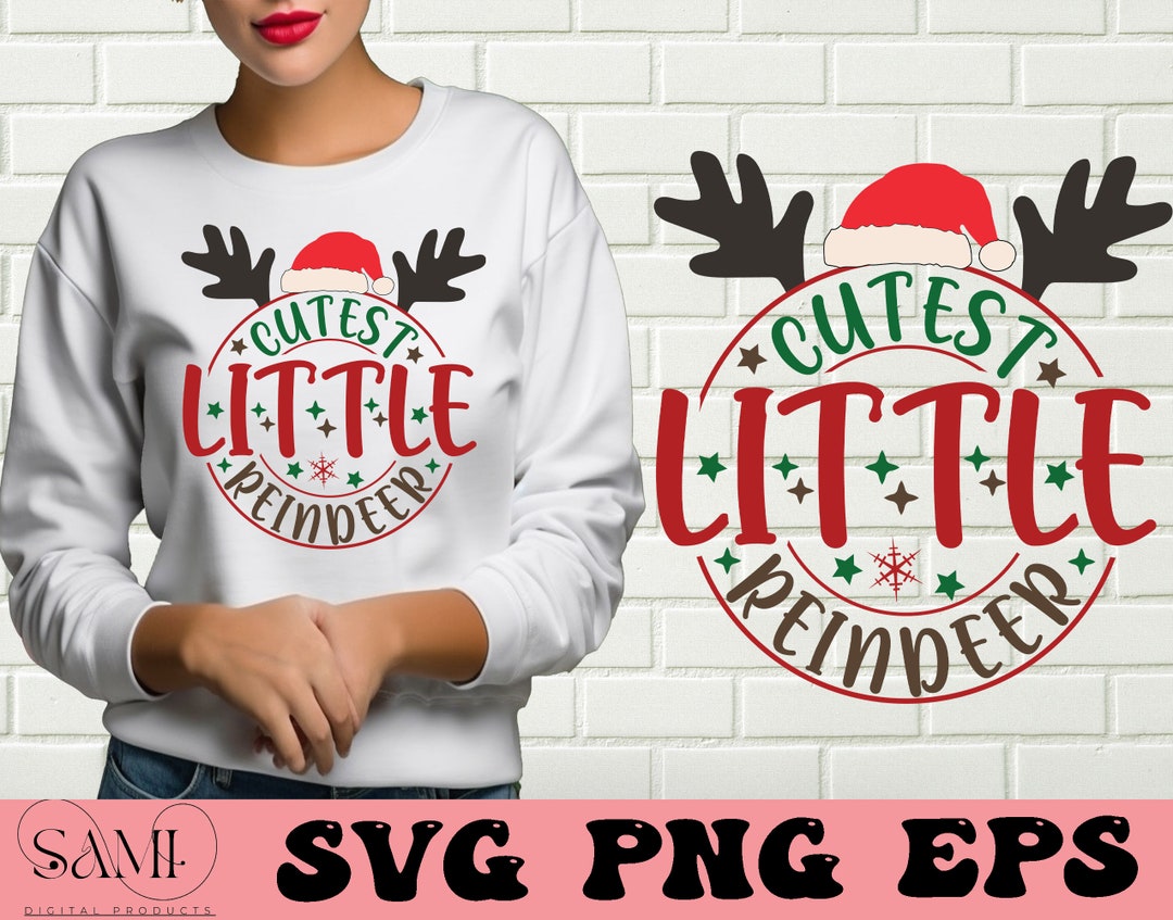 Cutest Little Reindeer Girls Christmas SVG Funny Husband - Etsy