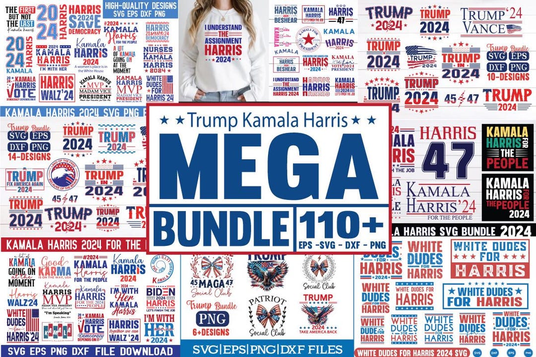 Kamala Harris Vs Trump 2024 Mega Bundle: Political Merchandise ...