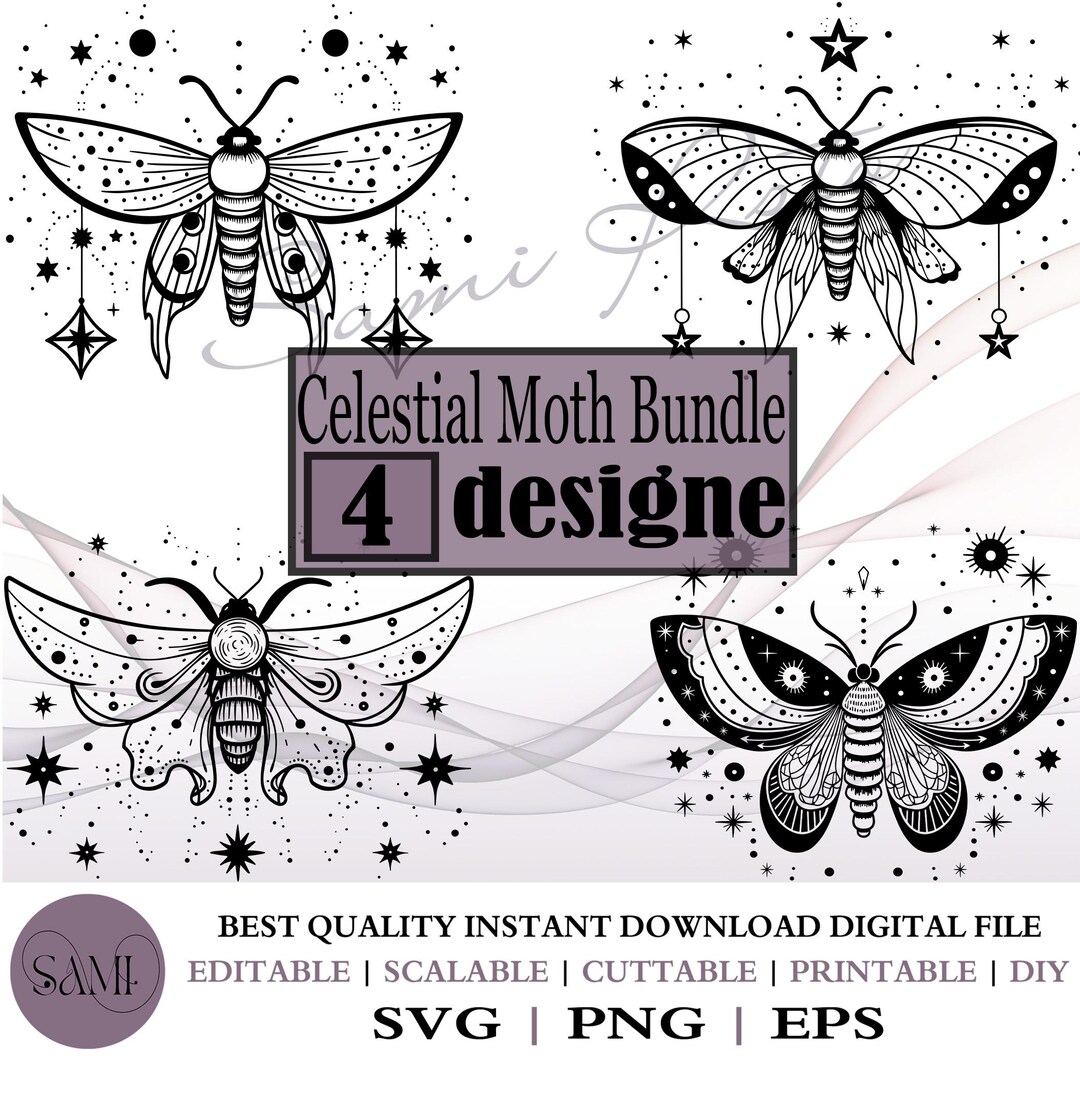 Mystical Moth SVG Bundle, Mystic Moth Svg, Celestial Svg,mystic Moth ...