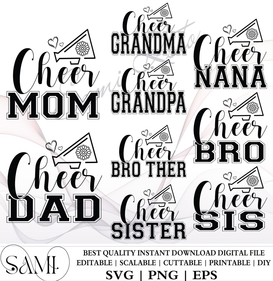 Cheer Dad and Mom SVG Set Family Cheerleading Designs - Etsy