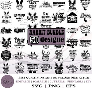 Rabbit Svg Bundle Cricut Rabbit Png Bundle Rabbit Shirt Design Bundle ...