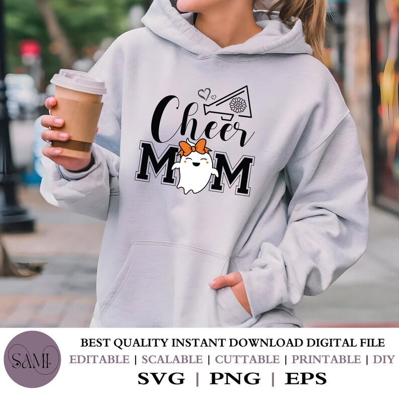 Cheer Mom SVG Cute Ghost PNG Halloween Decor Digital Download - Etsy